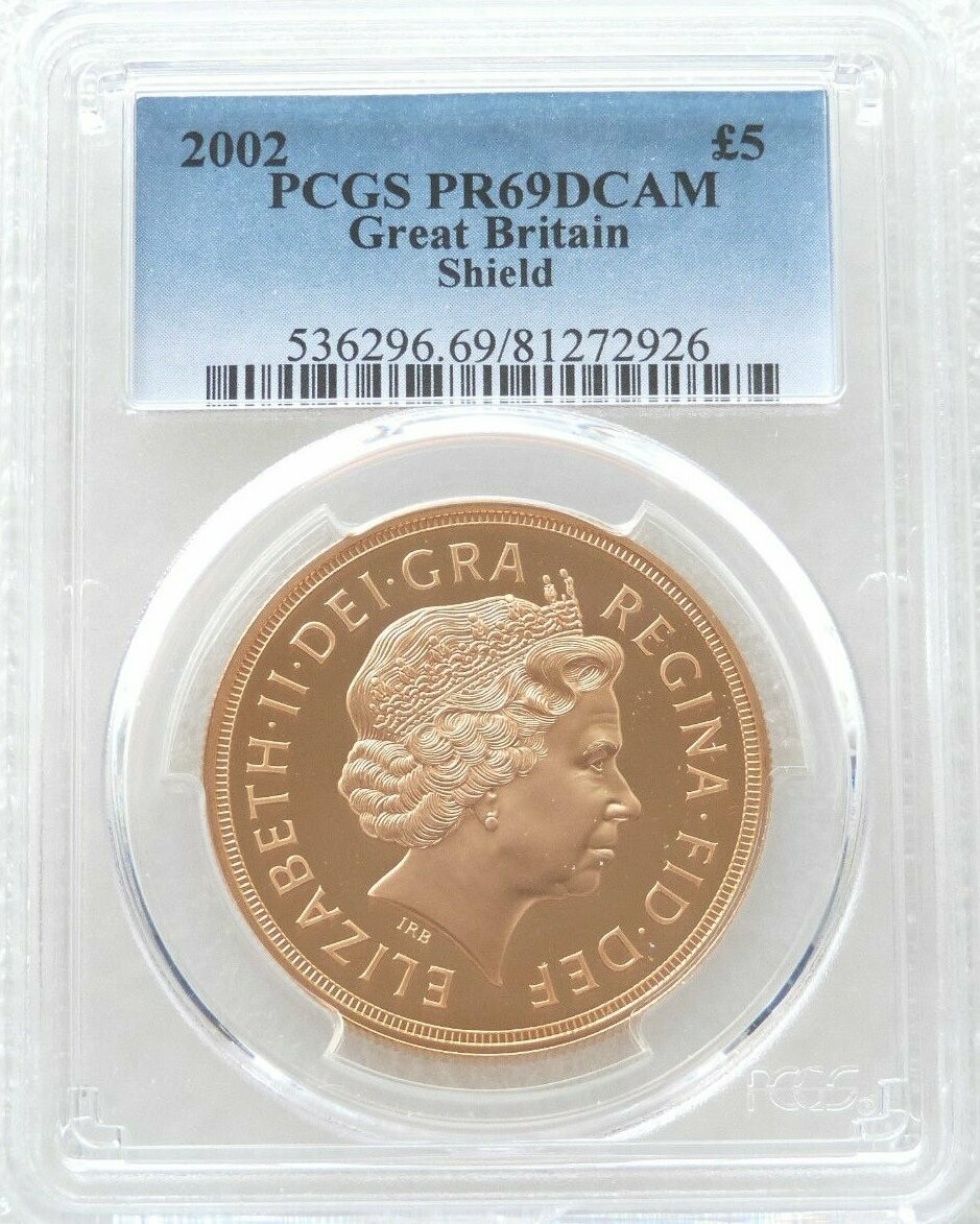 2002 Golden Jubilee £5 Sovereign Gold Proof Coin PCGS PR69 DCAM
