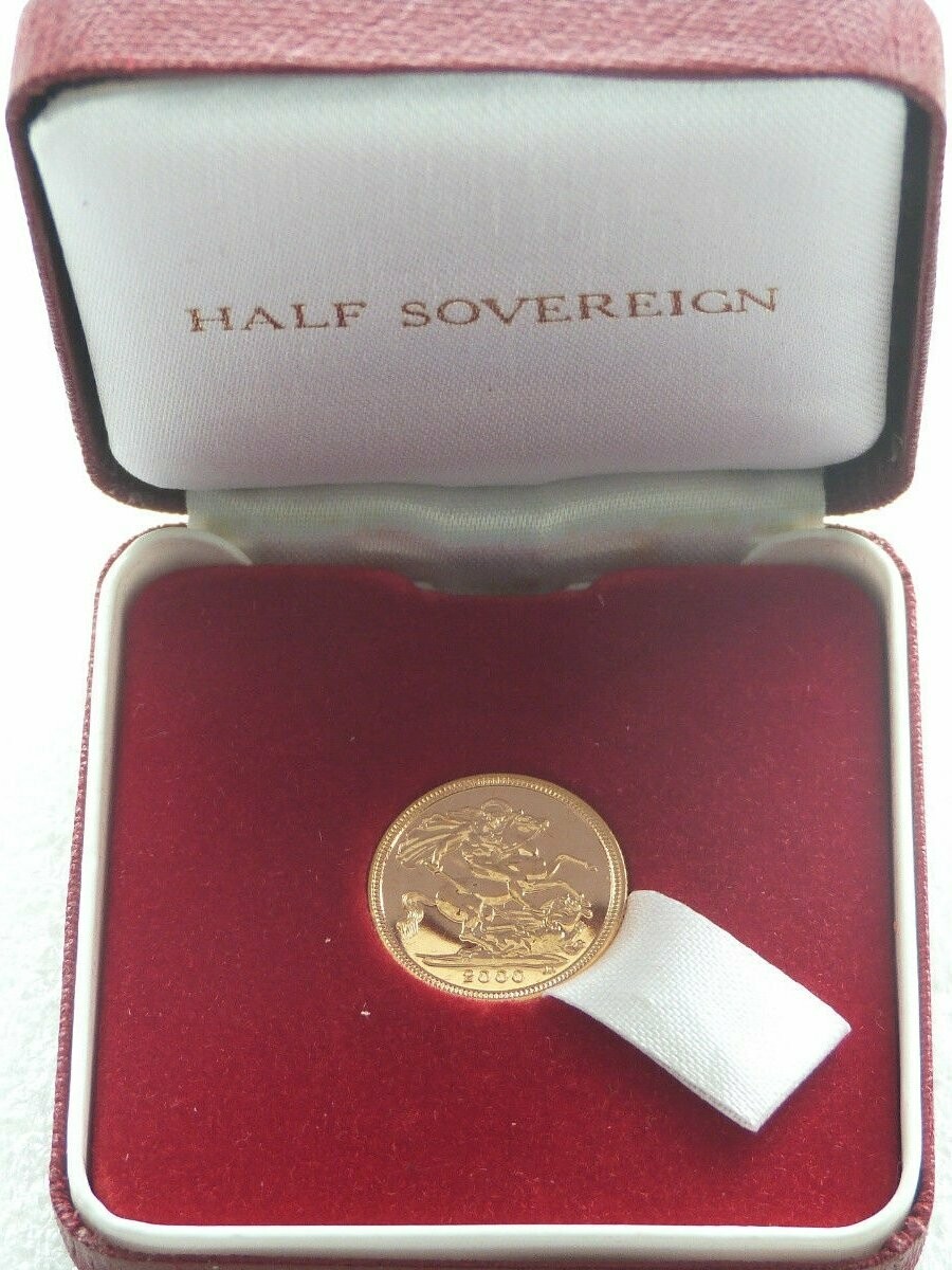 2000 St George and the Dragon Half Sovereign Gold Coin Boxed