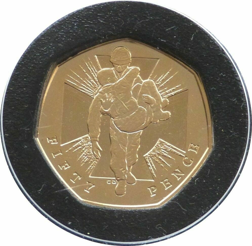 2009 Victoria Cross Heroic Acts 50p Gold Plated Proof Coin - 2006