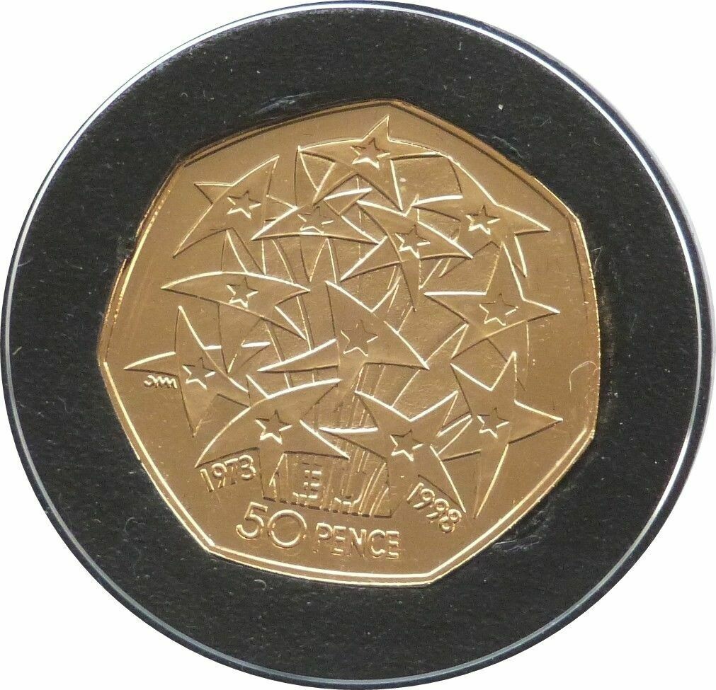2009 EEC Membership 50p Gold Plated Proof Coin - 1998