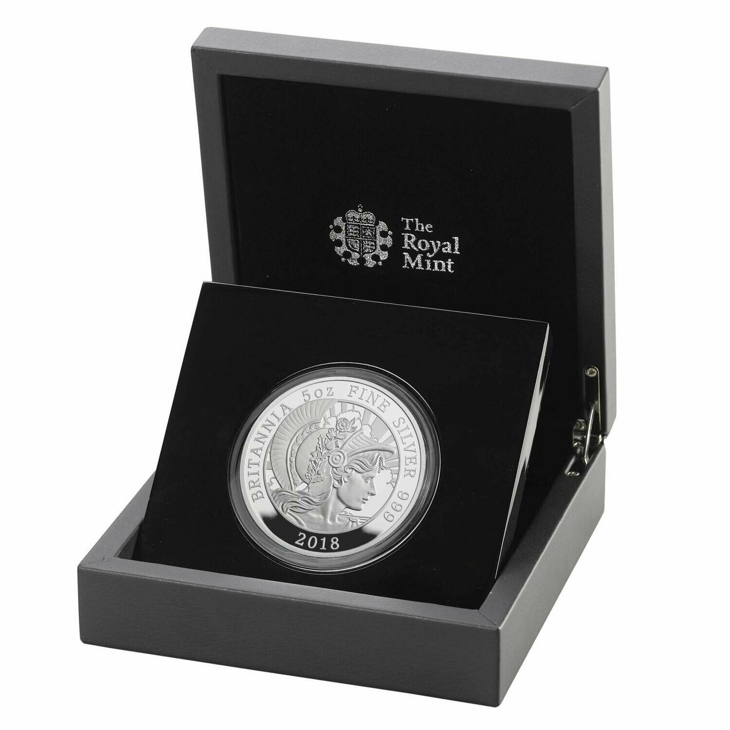 2018 Britannia £10 Silver Proof 5oz Coin Box Coa - Mintage 650