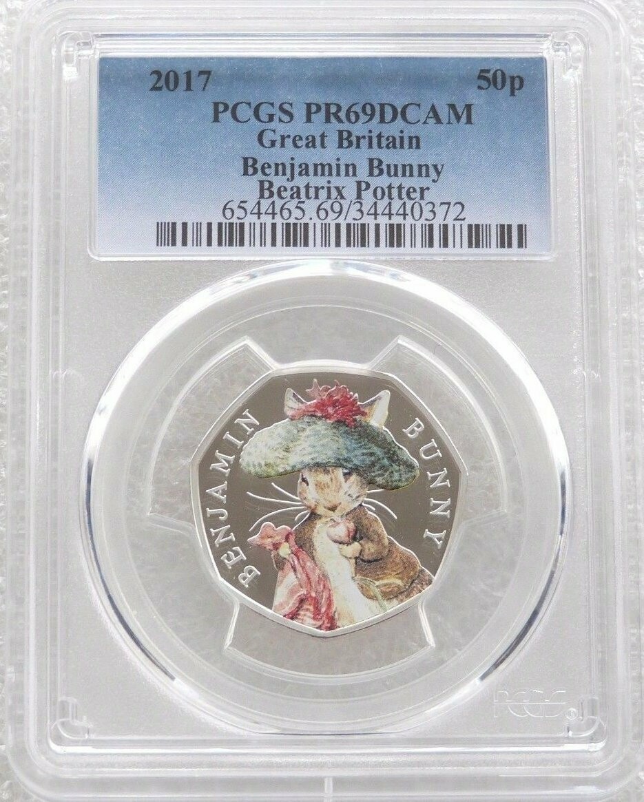2017 Benjamin Bunny 50p Silver Proof Coin PCGS PR69 DCAM 2017 Benjamin Bunny 50p Silver Proof Coin PCGS PR69 DCAM