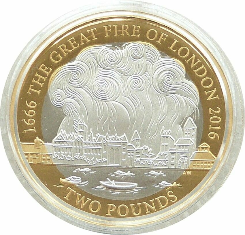 2016 Great Fire of London £2 Silver Proof Coin Box Coa