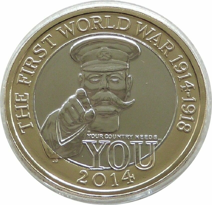 2014 First World War Outbreak Kitchener £2 Brilliant Uncirculated Coin