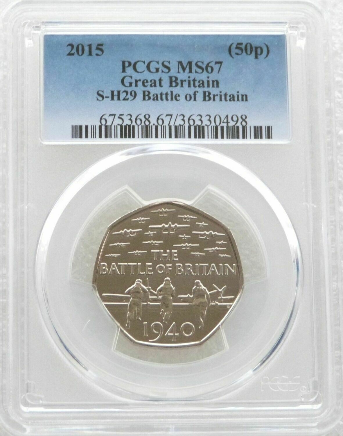 2015 Battle of Britain 50p Brilliant Uncirculated Coin PCGS MS67 - No ...
