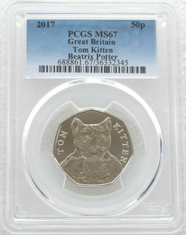 2017 Tom Kitten 50p Brilliant Uncirculated Coin PCGS MS67