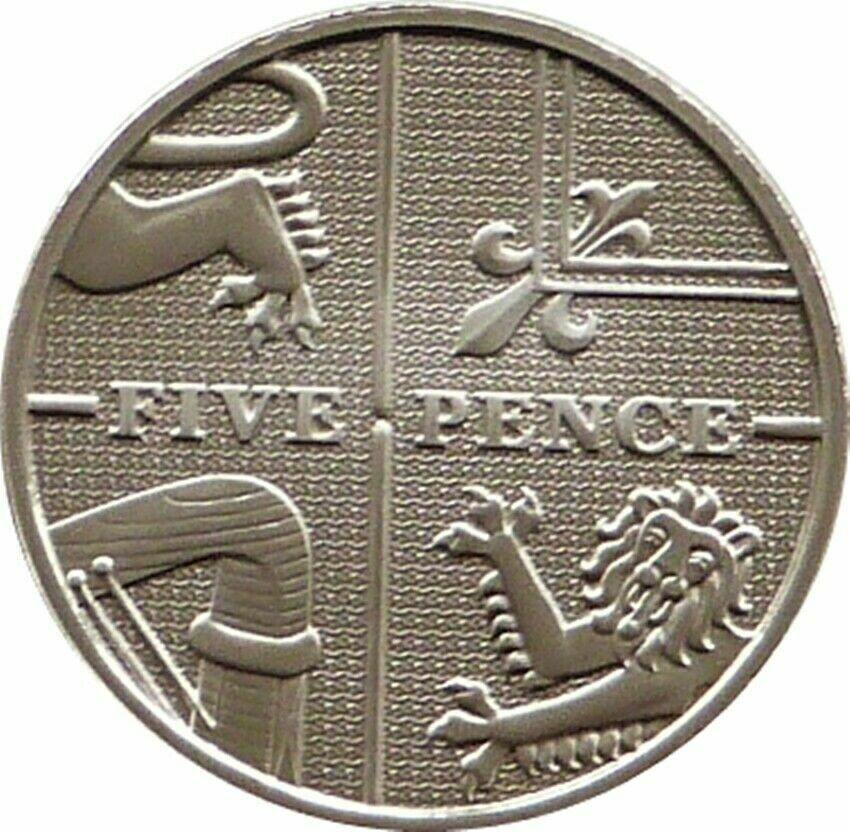 British 5p Proof Coins