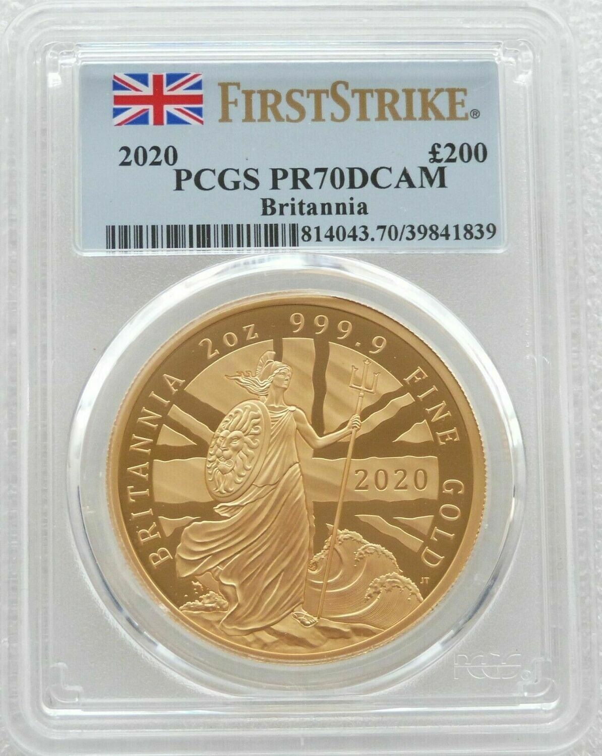 2020 Britannia £200 Gold Proof 2oz Coin PCGS PR70 DCAM First Strike 2020 Britannia £200 Gold Proof 2oz Coin PCGS PR70 DCAM First Strike
