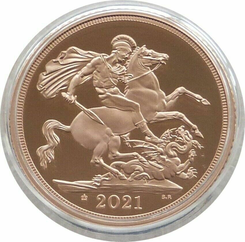 2021 St George and the Dragon Gold Proof Full Sovereign Coin Box Coa
