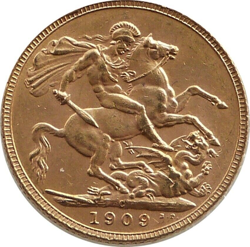 1909-C Canada Ottawa Mint Edward VII Full Sovereign Gold Coin