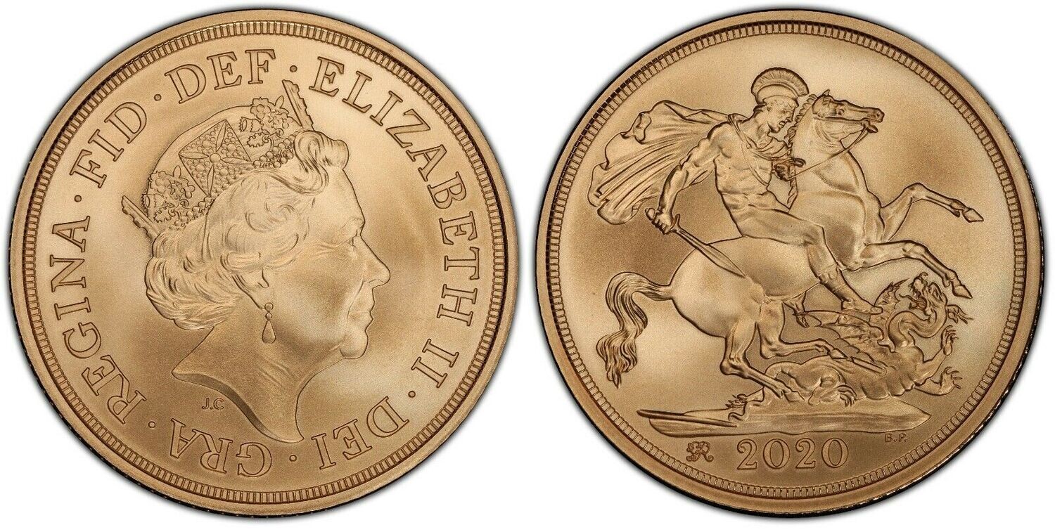 2020 George III Privy Full Sovereign Gold Matte Coin PCGS MS70