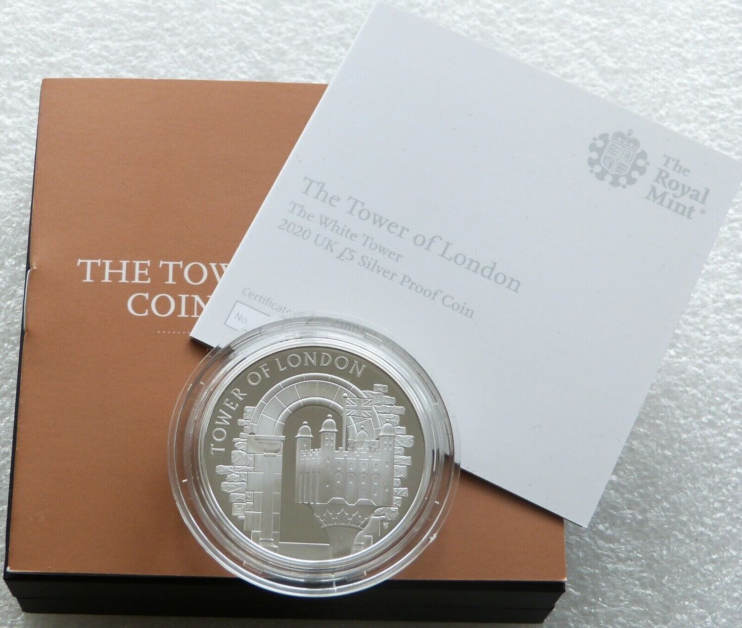 2020 Tower of London White Tower £5 Silver Proof Coin Box Coa