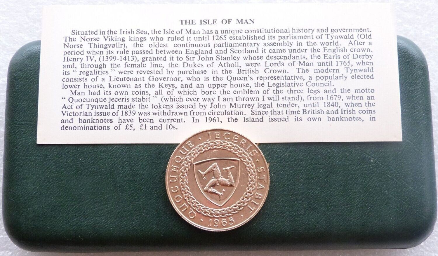 1965 Isle of Man Manx Revestment Act £5 Sovereign Gold Coin