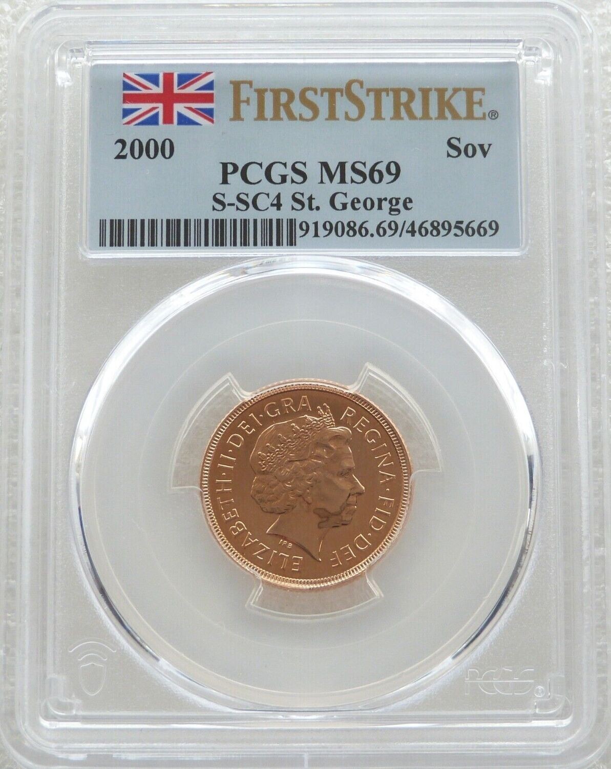 2000 St George and the Dragon Full Sovereign Gold Coin PCGS MS69 First ...