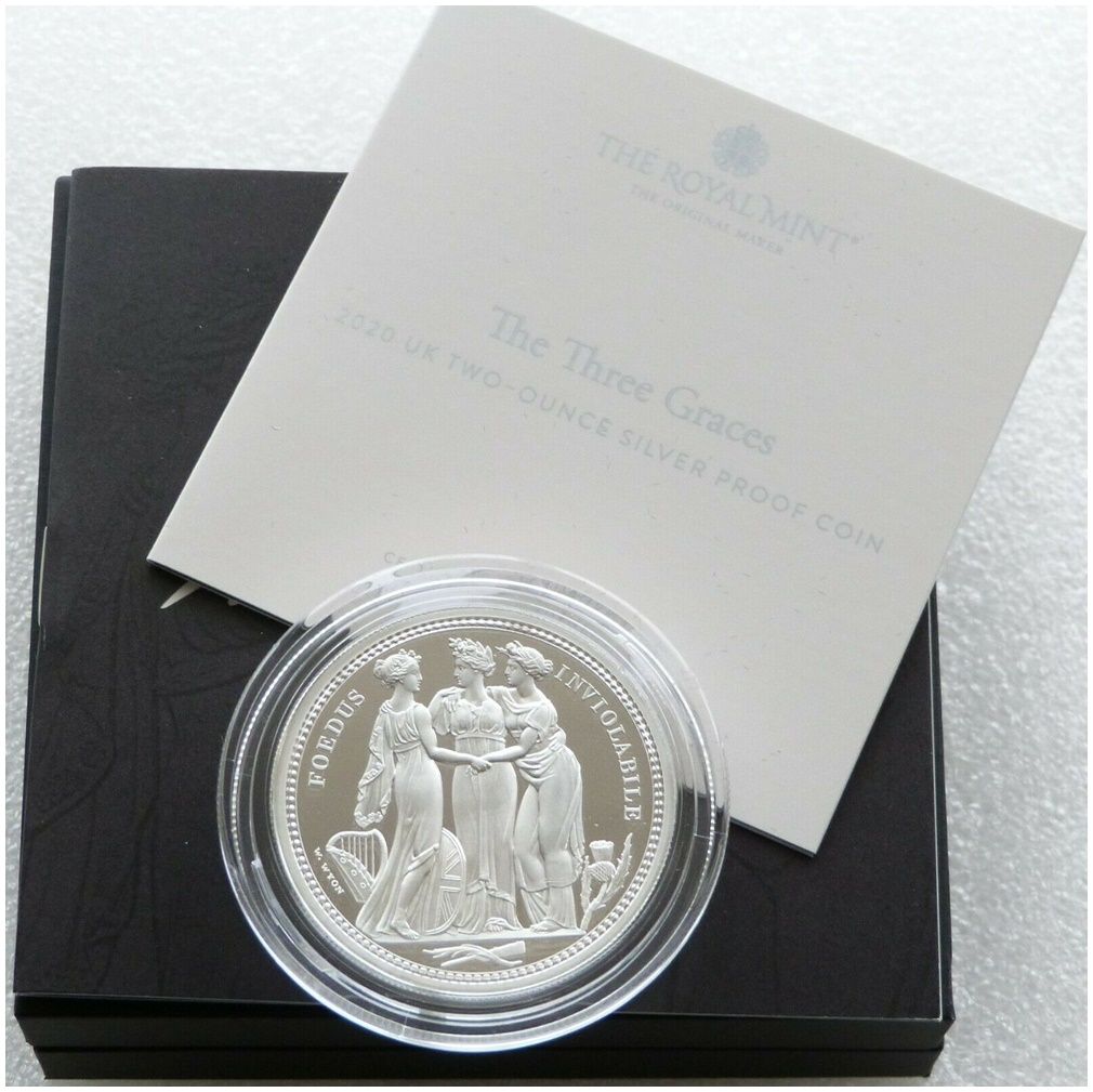 2020 Three Graces £5 Silver Proof 2oz Coin Box Coa