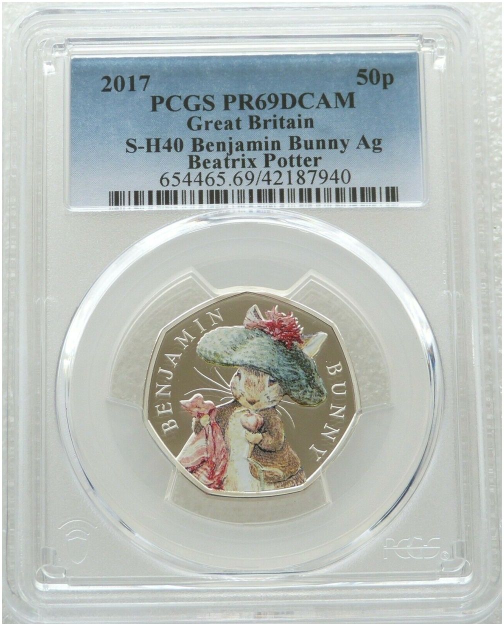 2017 Benjamin Bunny 50p Silver Proof Coin PCGS PR69 DCAM