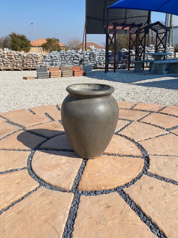 Turkish Jar Medium Weathered Grey Finish H480mm 16kg