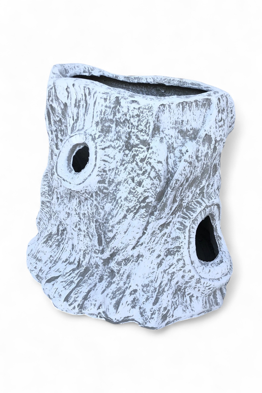 Upright Log Planter Whitewash L600xW480xH460