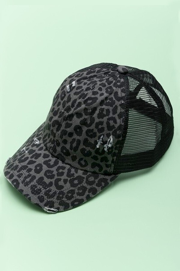 Distressed Leopard Baseball Cap - Black | Online Store | Generations ...