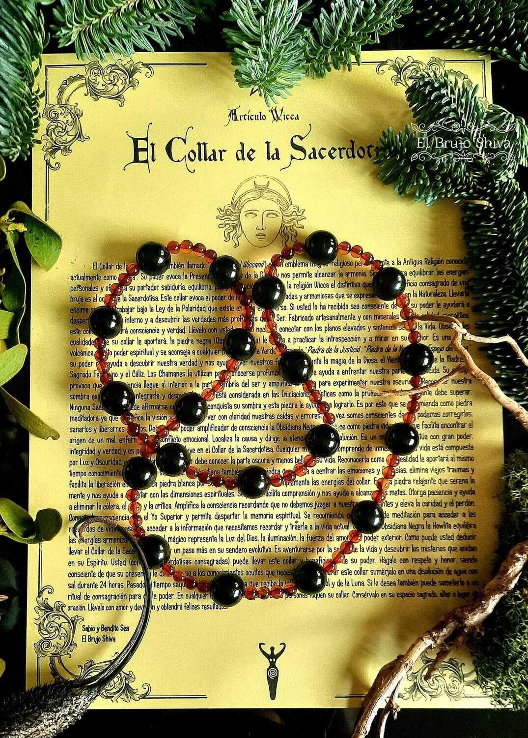 Collar Wiccano (Ámbar y Azabache)