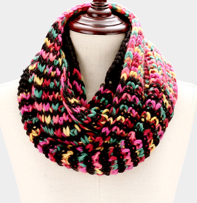 MULTI-COLORED KNIT INFINITY SCARF | Shop - Nikus Jewelry DesignsNikus ...
