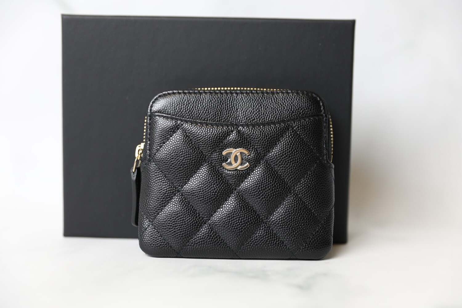 Chanel SLG Small Wallet, Black Caviar with Gold Hardware, New in Box ...
