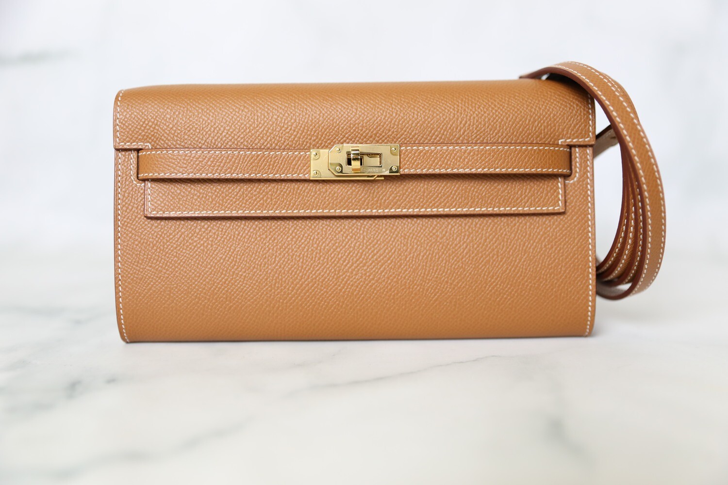Hermes Kelly To Go, Gold Epsom with Gold Hardware, New in Box WA001 ...