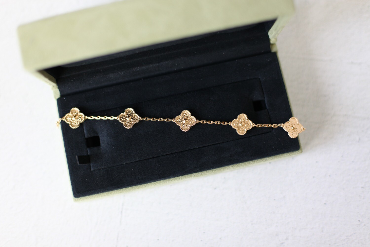 Van Cleef & Arpels VCA Vintage Alhambra Bracelet, 5 Motifs Yellow Gold ...