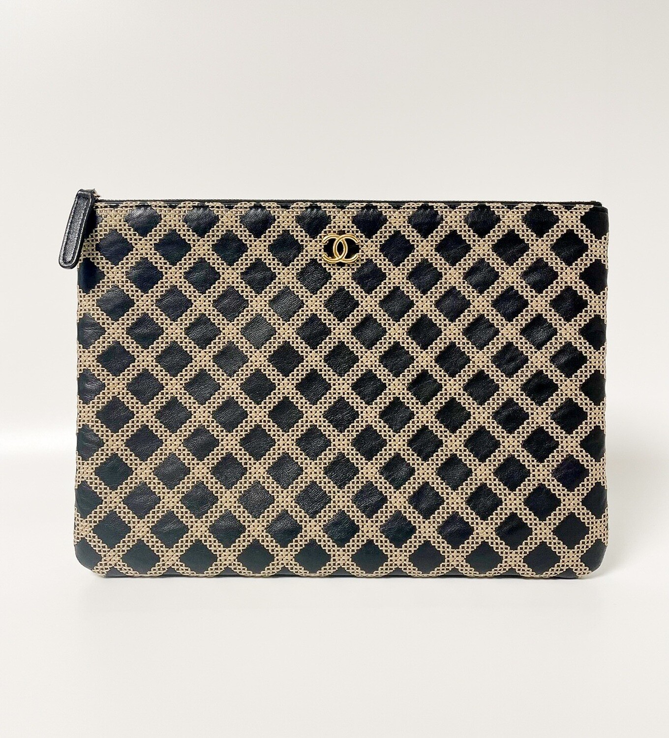 Chanel O Case Filigree Beige Caviar Leather, Antique Gold Hardware ...