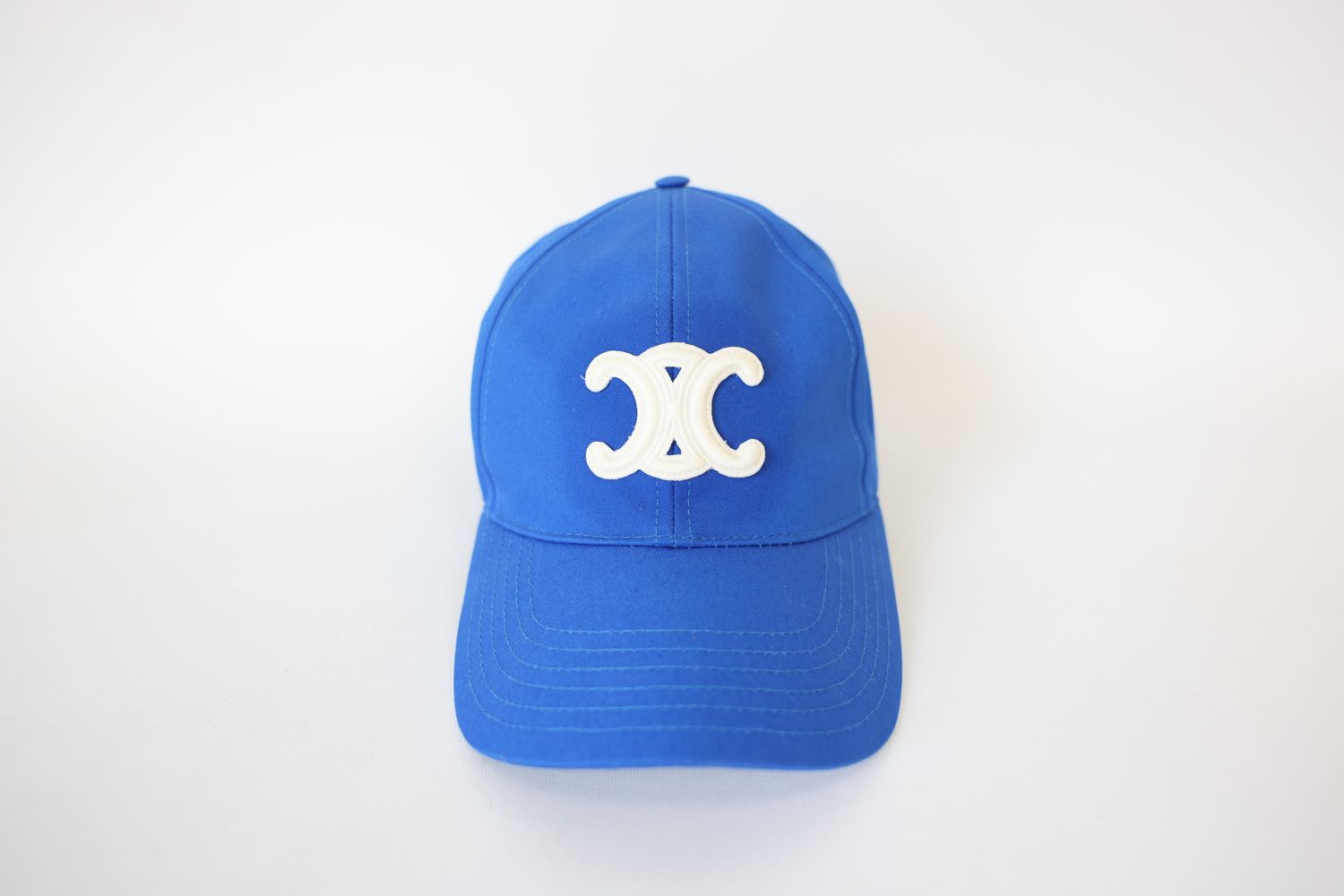 Celine Triomphe Baseball Cap, Gabardine Cotton Size Small, Electric ...