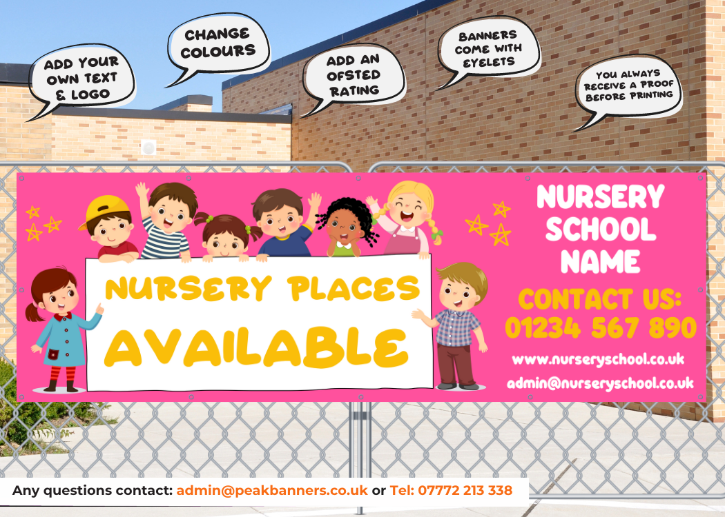 Nursery Places Banner – Ofsted QR Code Boards – Peak Banners