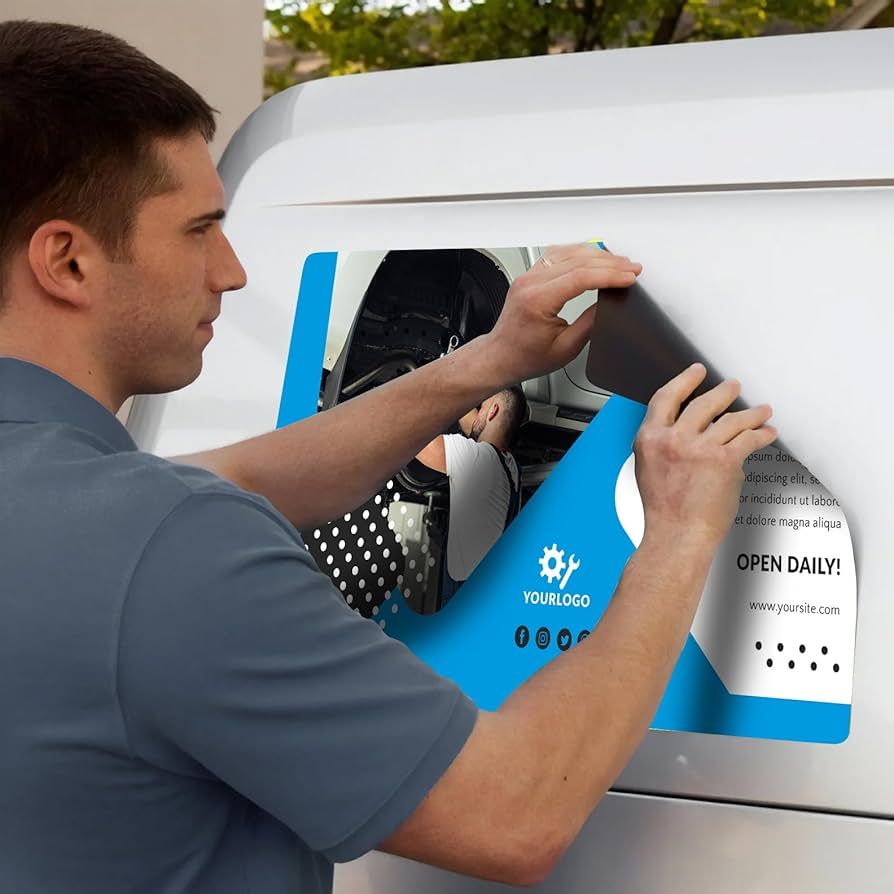 Magnetic Vehicle Signs – Open Business As Usual Banner – Peak Banners