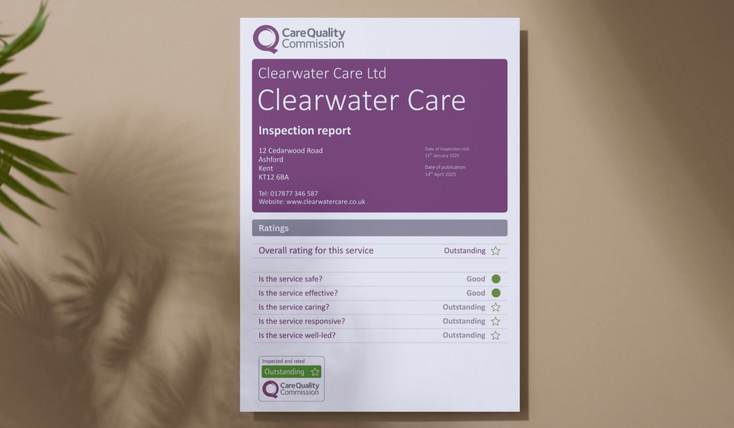 CQC Inspection Report Board – Ofsted QR Code Boards – Peak Banners