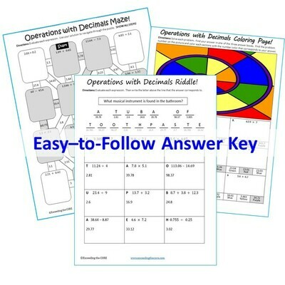 6th Grade Math Mazes, Riddles & Color by Number BUNDLE