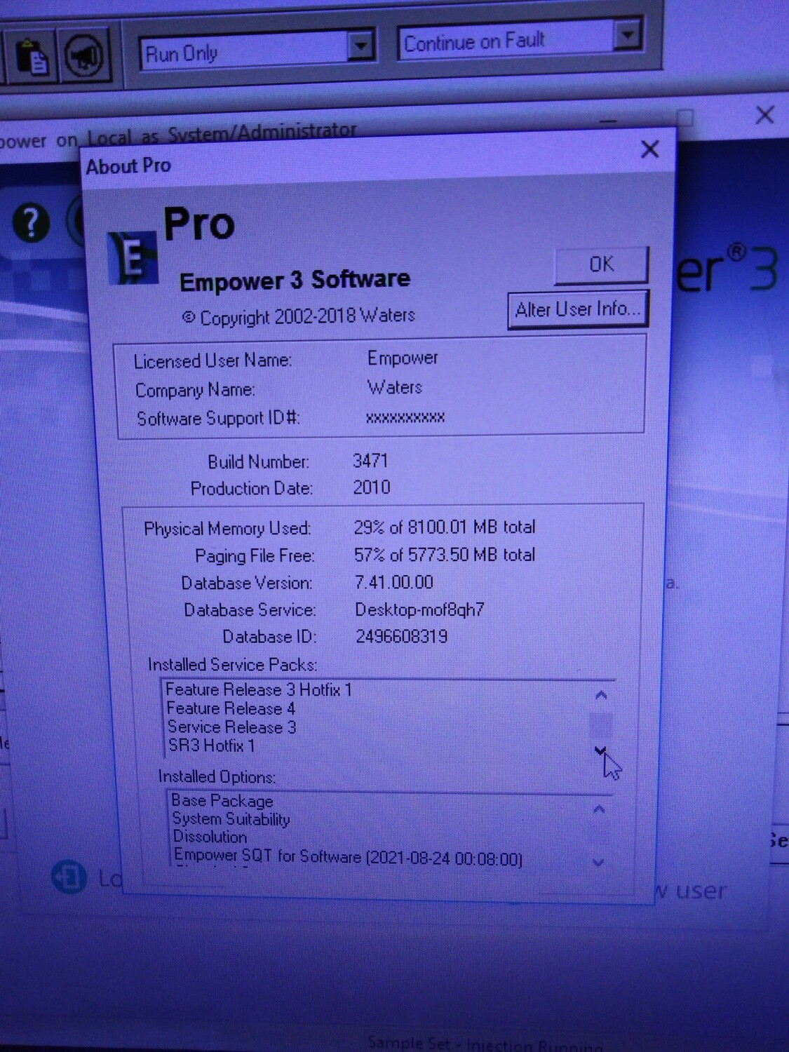 PC loaded w/ Empower 3 software FR4 w/ BUSLACE Card