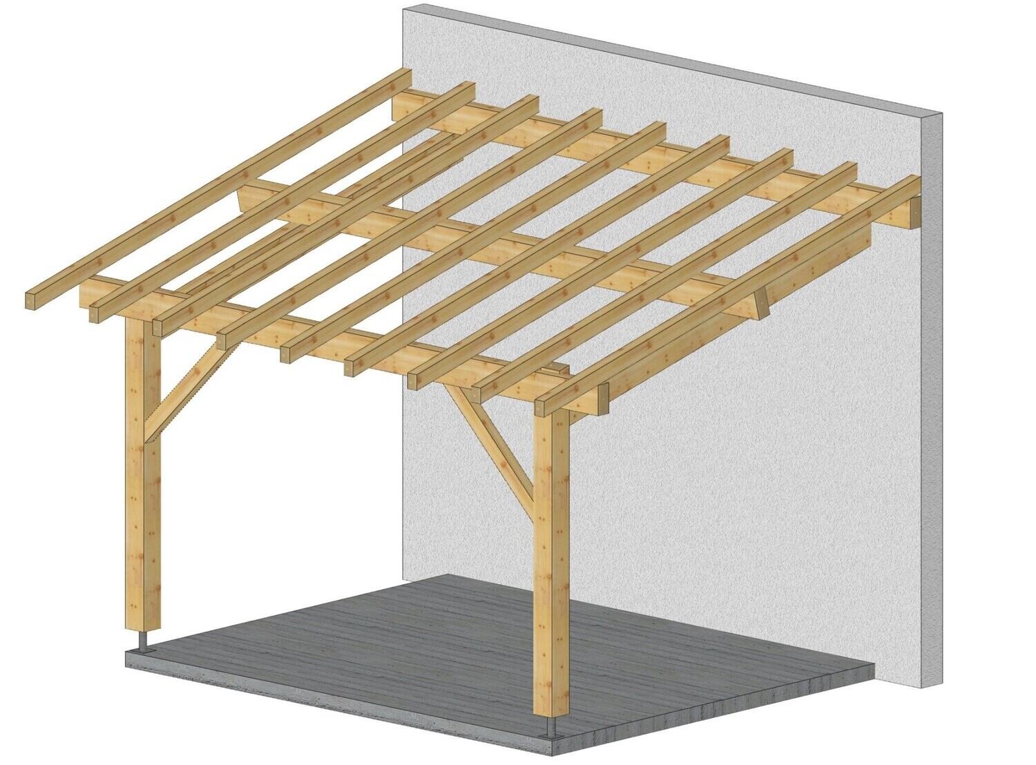 Appentis adossé et pergolas