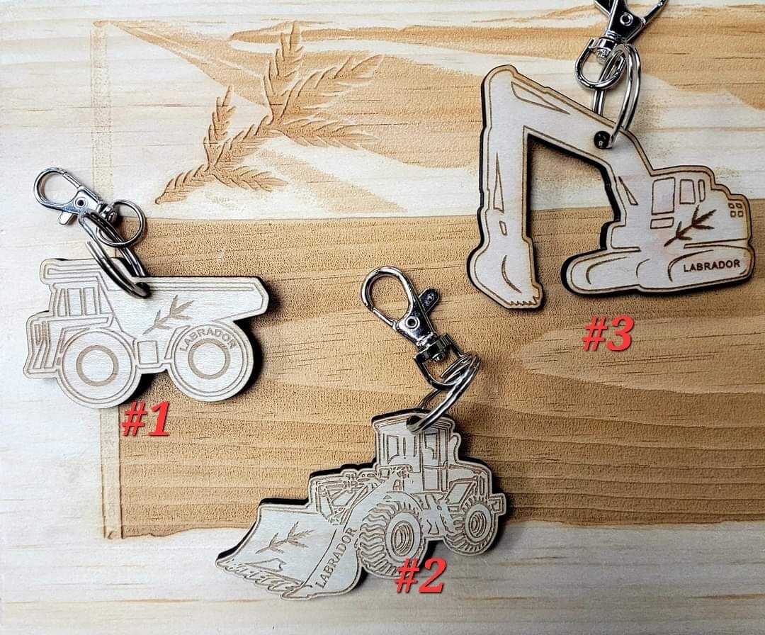 Heavy equipment keychain