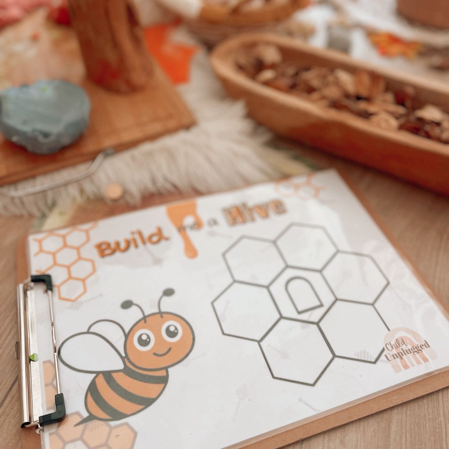 Build a Hive Playdough Mat