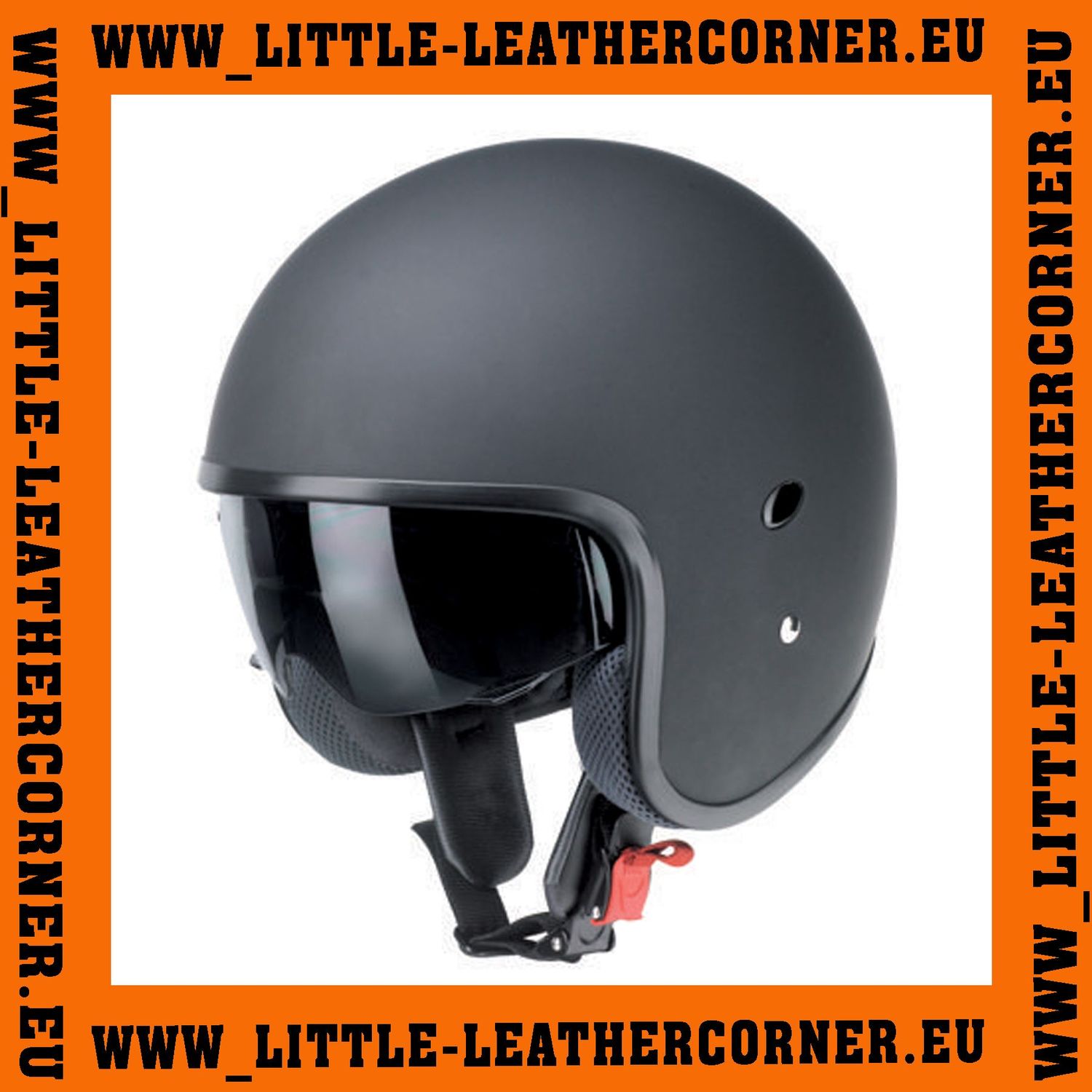 Redbike Jethelm RB770 Harley Chopper Helm matt schwarz Sonnenblende