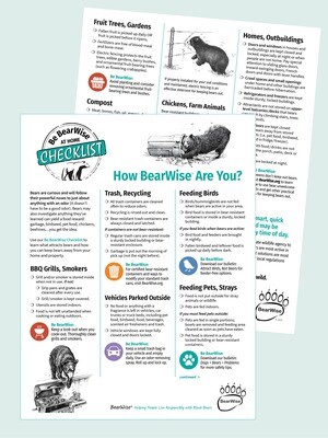 Fact Sheets, Checklists, Posters - BearWise Educational Materials: Tools & Resources for Bear ...