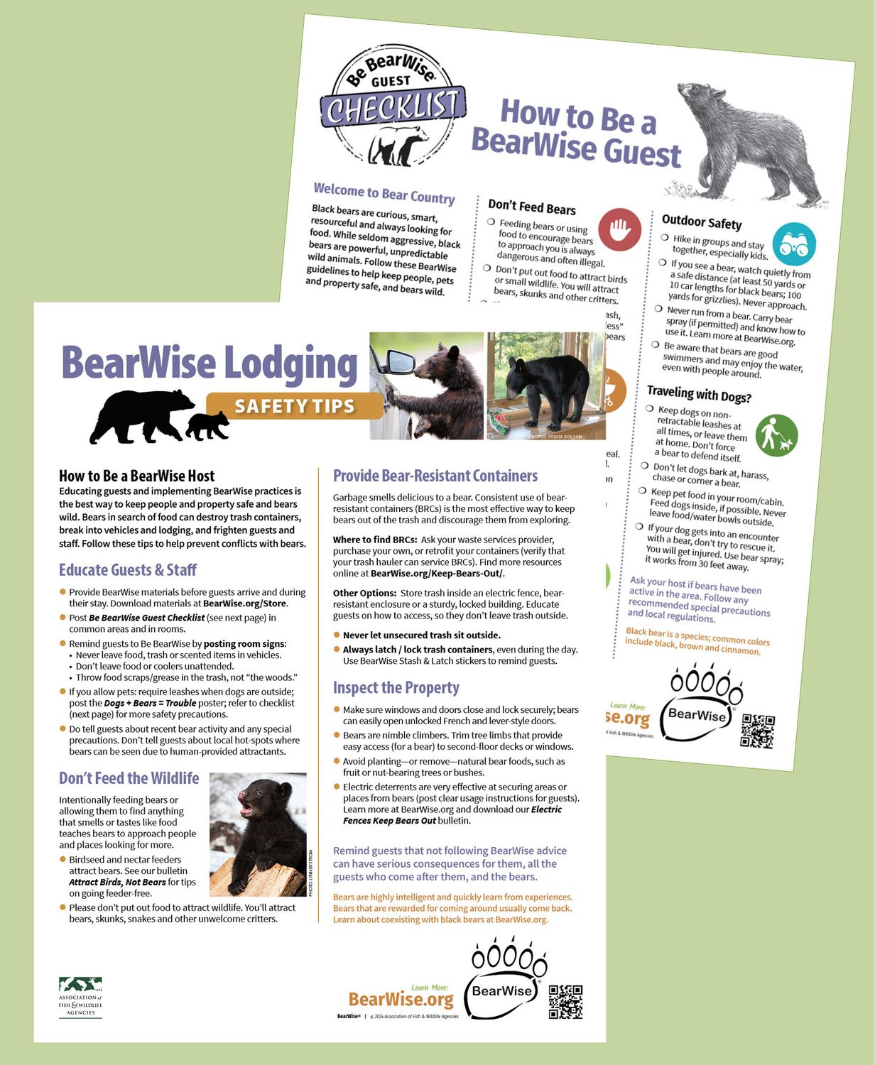BearWise Host Set: Lodging Safety Tips & Guest Checklist - BearWise ...