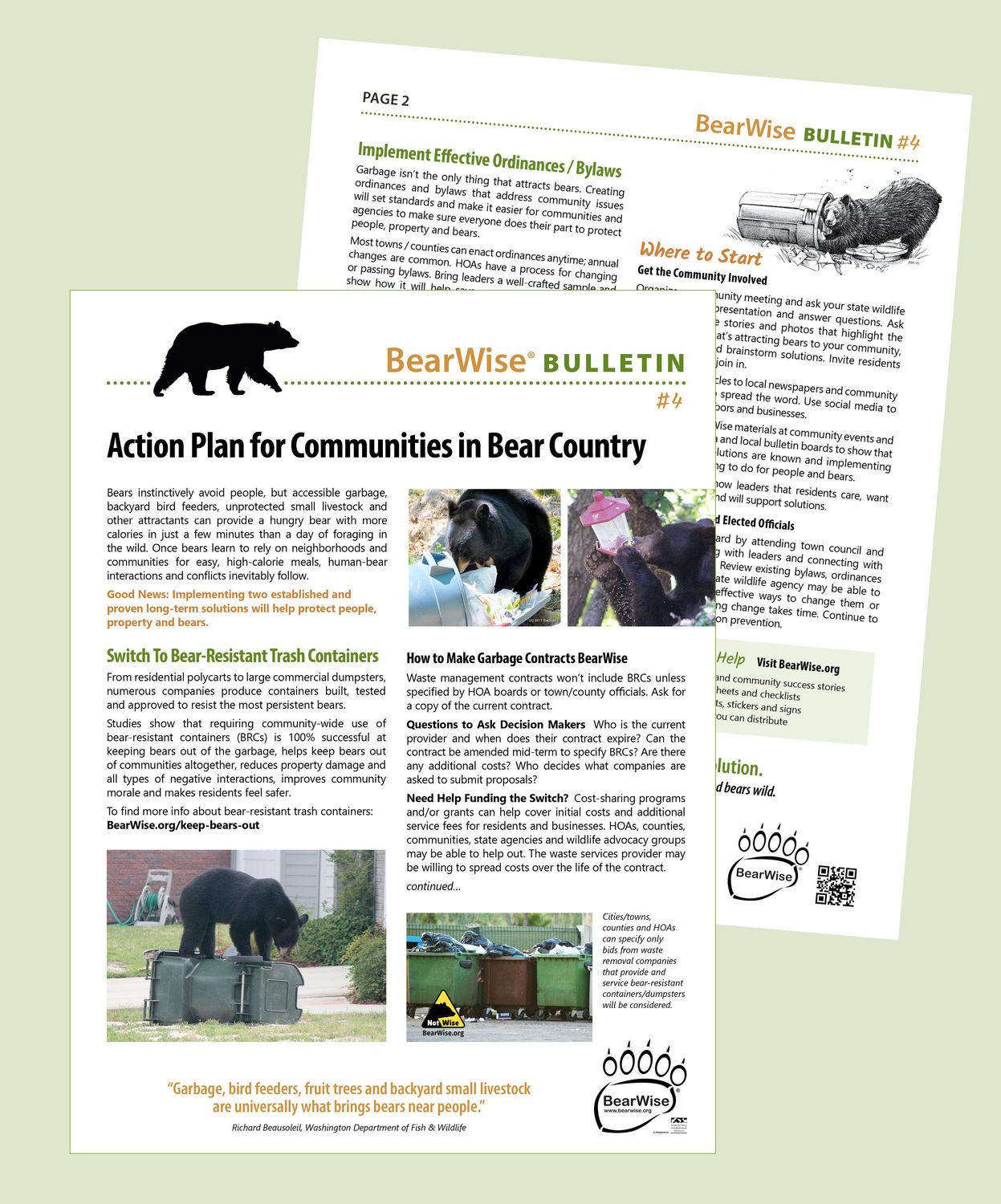 Action Plan for Communities in Bear Country (BearWise Bulletin #4 ...