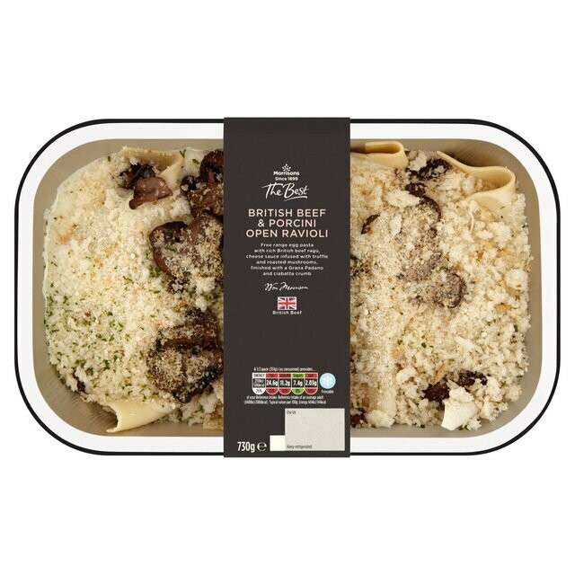 Morrisons The Best Beef and Porcini Open Ravioli with Truffle Cream