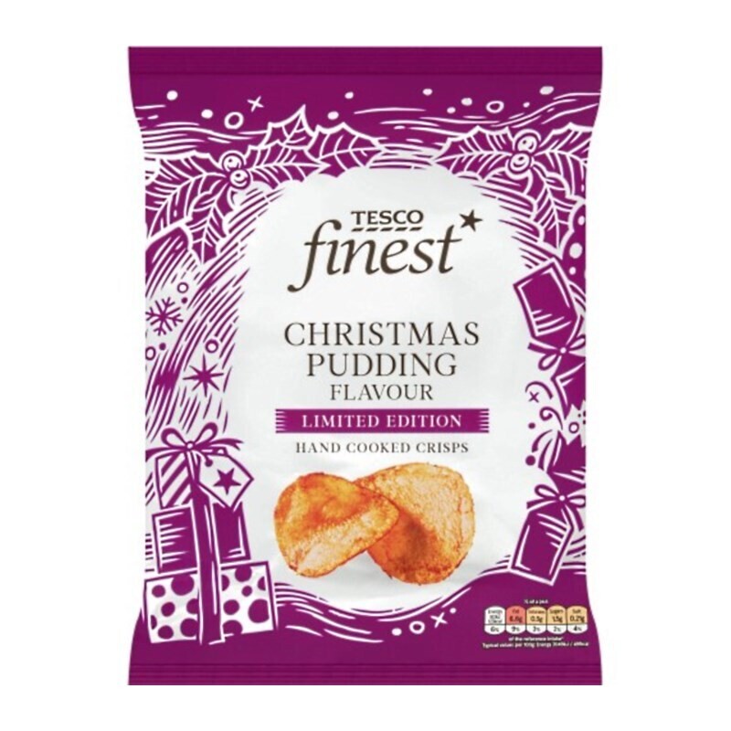 Tesco Finest Christmas Pudding Flavour Hand Cooked Crisps