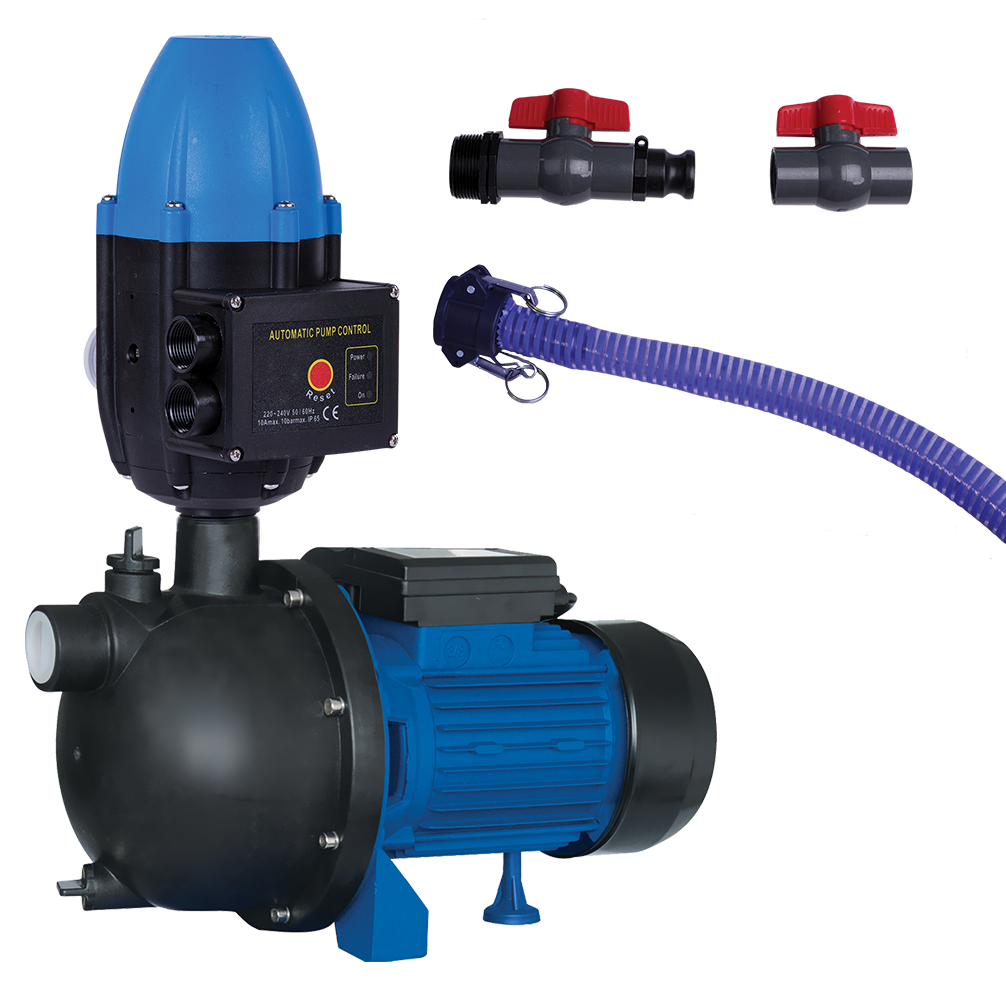 NPP1000 1.1KW 220V JET BOOSTER PUMP C/W FLOW CONTROLLER & SUCTION HOSE KIT