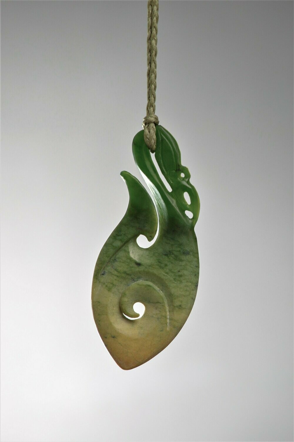 Moko Pounamu Manaia NZ Genuine Marsden Flower Greenstone - Adele Island