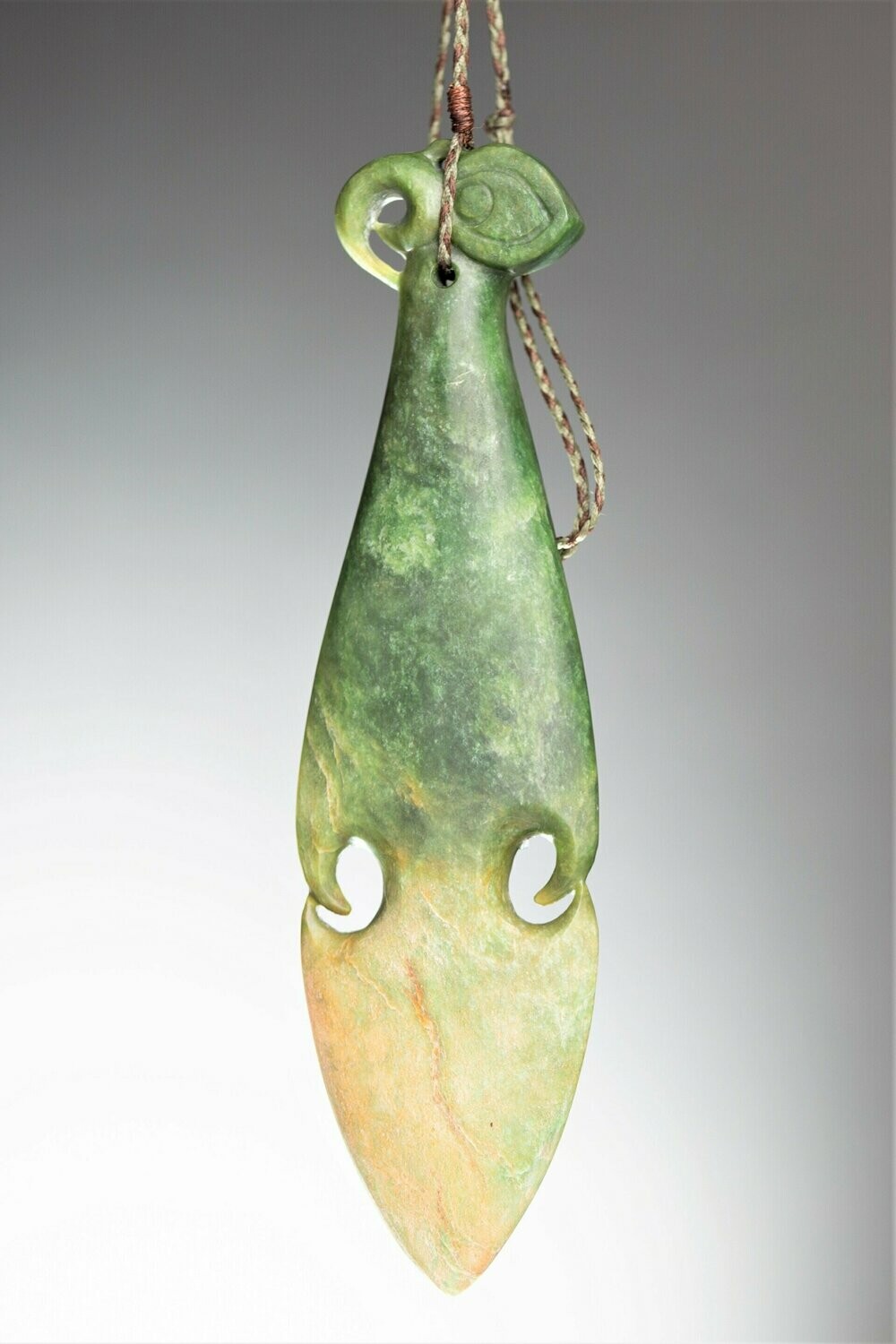 Moko Pounamu Mere NZ Genuine Marsden Flower Greenstone - Lake Makuku