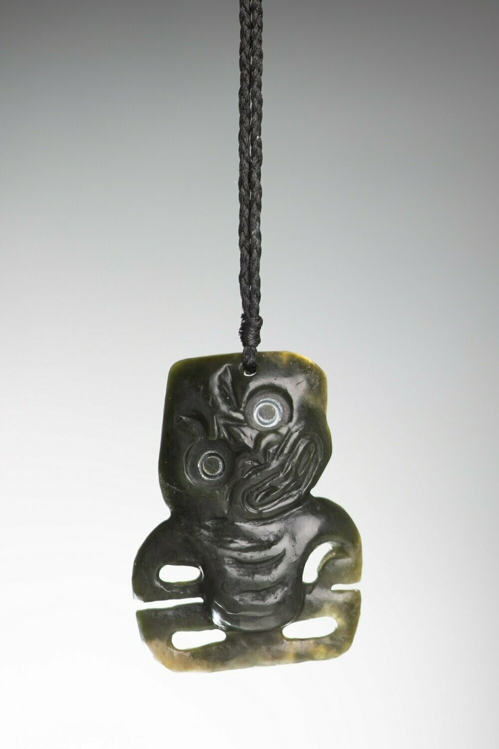 Moko Pounamu Tiki NZ Genuine Raukaraka stone - Waikirikiri