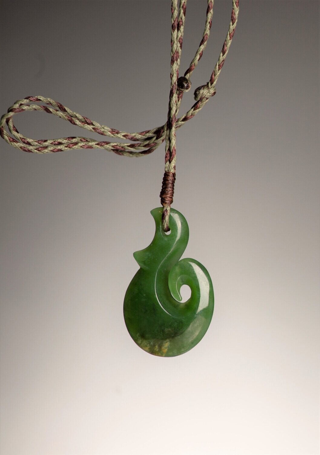 Greenstone Hook (Hei Matau) NZ Genuine Inanga stone - Weheka