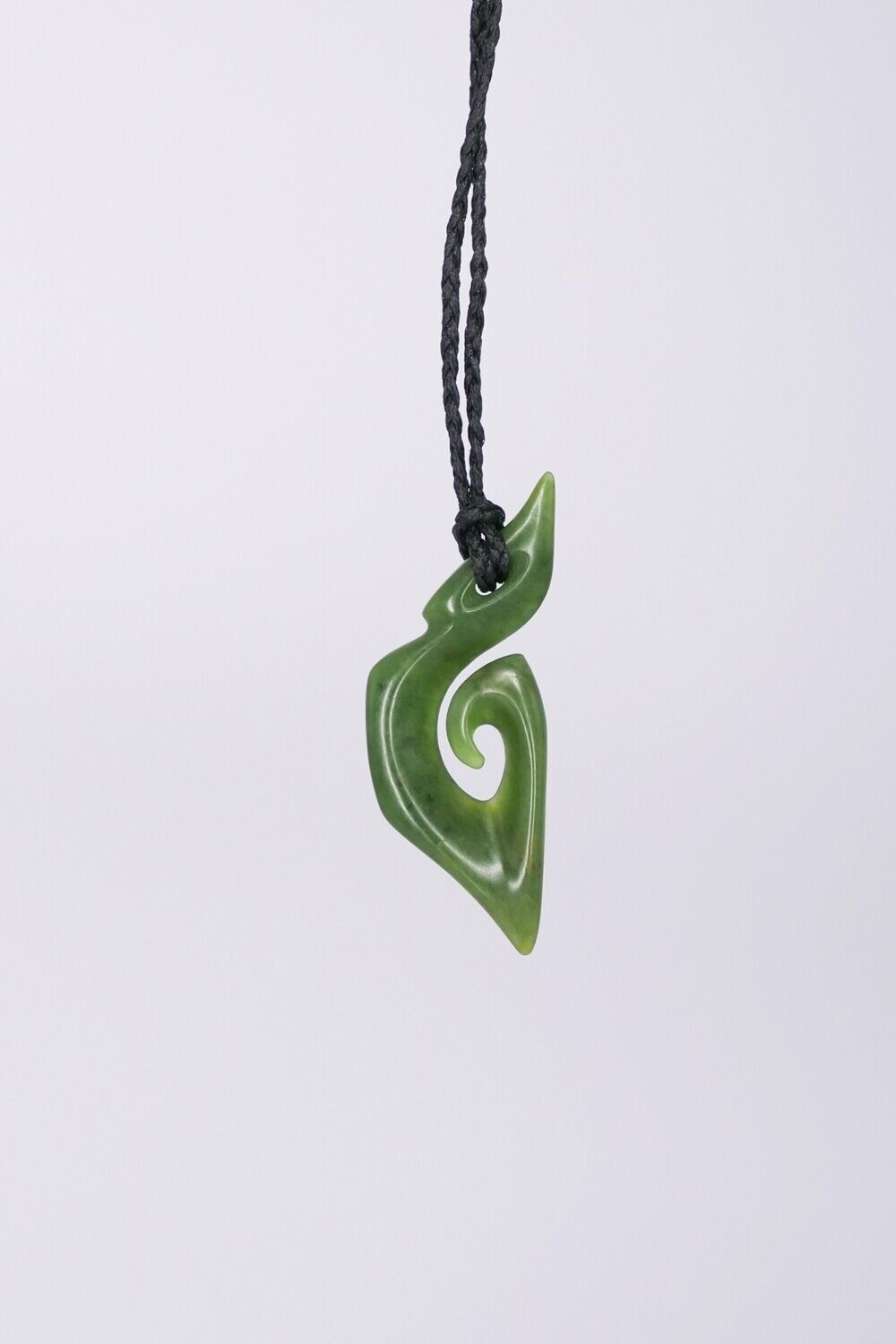 Moko Pounamu Hei Matau (Hook) NZ Genuine Kawakawa Greenstone - Moenui ...